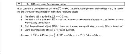 Solved 9 Different Cases For A Convex Mirror Let Us Chegg Com