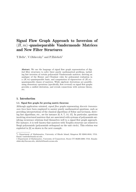 Pdf Signal Flow Graph Approach To Inversion Of H M