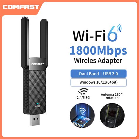 Comfast 1800mbps Wifi6 Usb Adapter 2 4g And 5g High Speed Wireless Network Card Usb3 0 Wireless