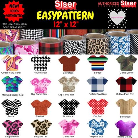 12 X 12 Siser Easypattern Htv 1 Foot Heat Transfer Vinyl