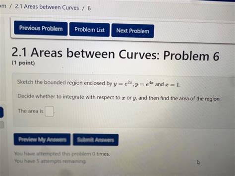 solved 2 1 areas between curves 6 2 1 areas between