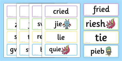 Phase 5 'ie' Flashcards Real and Nonsense Words - phase 5, ie