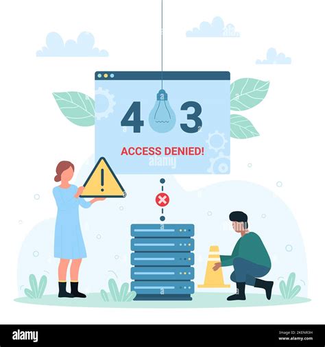 403 error access denied vector illustration cartoon tiny people