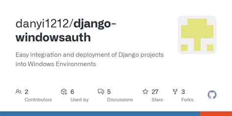 Github Danyi1212django Windowsauth Easy Integration And Deployment Of Django Projects Into