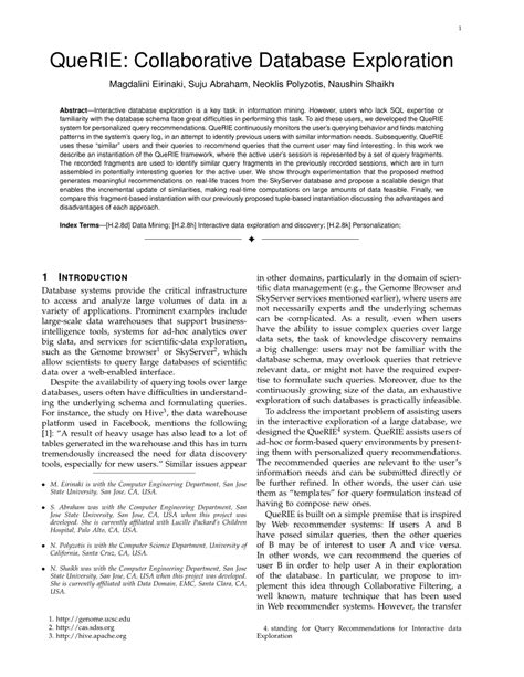 Pdf Querie Collaborative Database Exploration