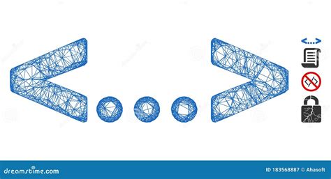 Inline Code Web Vector Mesh Illustration Stock Illustration
