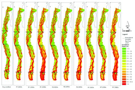 Flood Inundation At Peak Flood Time In Different Scenarios Download
