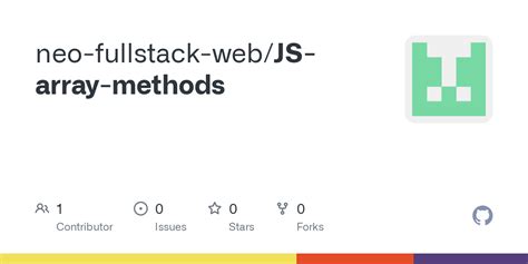 Github Neo Fullstack Webjs Array Methods