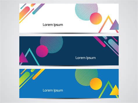 Abstract Geometric Web Header Set Vector Art At Vecteezy