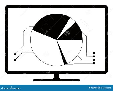 Pie Chart Graph On A Computer Screen Stock Vector Illustration Of Graphic Growth