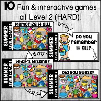 Summer What S Missing Memory Games End Of Year Brain Break Activity