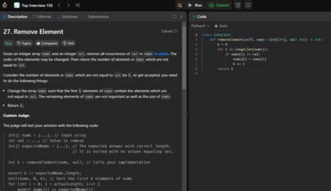 Remove Element Problem On Leetcode Mohammed Inayath
