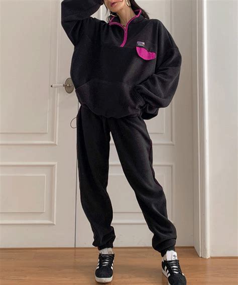 ⚡️포근 후리스세트⚡️기모 트레이닝세트 조거 반집업 플리스 후리스 셋업 캠핑룩 데일리룩 원마일웨어룩 조거팬츠 트레이닝복 에이블리