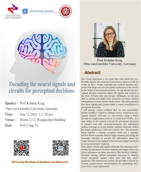 2023613讲座： Decoding The Neural Signals And Circuits For Perceptual