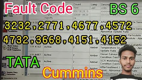 BS FAULT CODE TATA Cummins Cummins Service Anwar YouTube