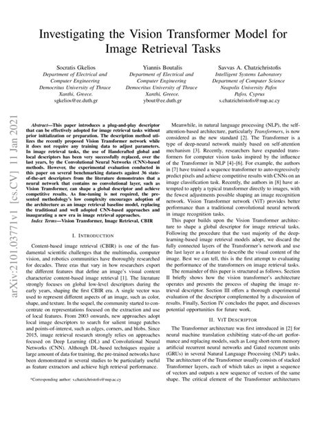 Investigating The Vision Transformer Model For Image Retrieval Tasks Deepai