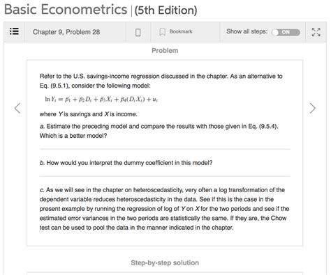 Basic Econometrics 5th Edition Chapter 9 Problem
