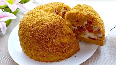 Медовик со сметанным кремом и курагой Самый Простой Рецепт 🍯Медовый торт Youtube