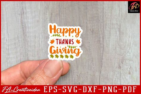 Happy Thanks Giving Svg Sticker Design Graphic By FA Creativeidea