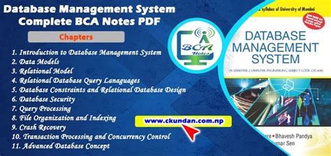 complete database management system dbms bca notes pdf