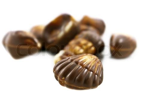 Chocolate Seashell Isolated On The Stock Photo Colourbox