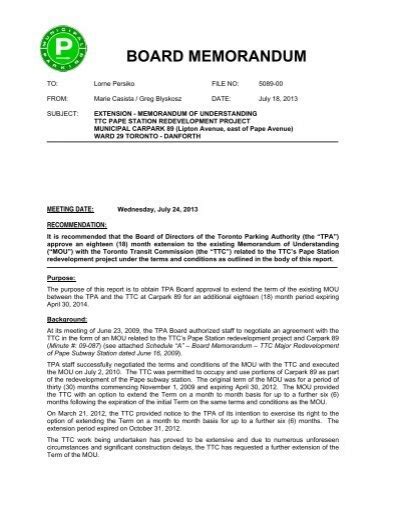 BOARD MEMORANDUM Green P