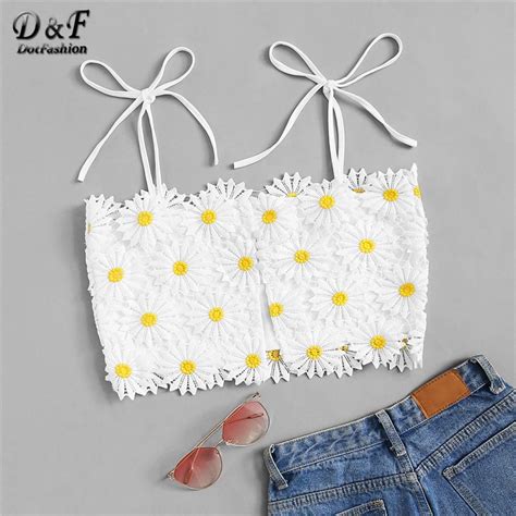 Dotfashion белый укороченный топ с аппликацией на плечах летняя женская одежда повседневная