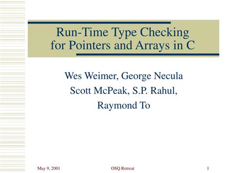 Ppt Run Time Type Checking For Pointers And Arrays In C Powerpoint