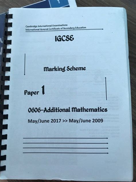 Igcse Additional Maths Paper 1 Marking Scheme Hobbies And Toys Books And Magazines Assessment