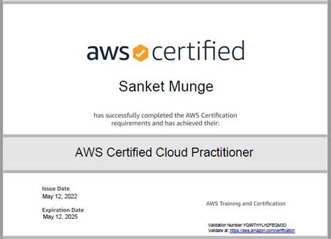 Acquired First Aws Certification Sanket Munge Cspo®
