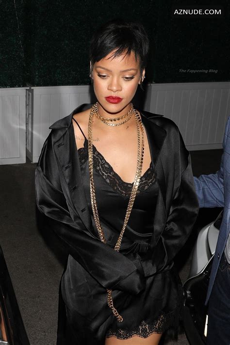 Rihanna Sexy Seen In Black Silk While Leaving Delilah Nightclub With