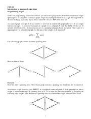 Project Pdf CSE Introduction To Analysis Of Algorithms Programming Project In This Sole