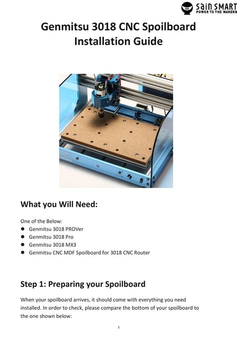 Sainsmart Genmitsu 3018 Cnc Installation Manual Pdf Download Manualslib