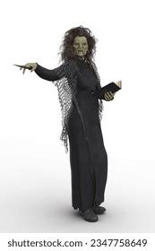 Old Hag Witch Standing On White Stock Illustration 1312409615