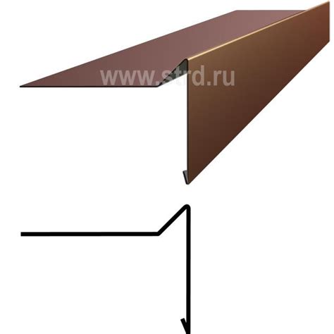 Торцевая (фронтонная) планка металлическая 80*25*65*10, п/э 2000мм код ...