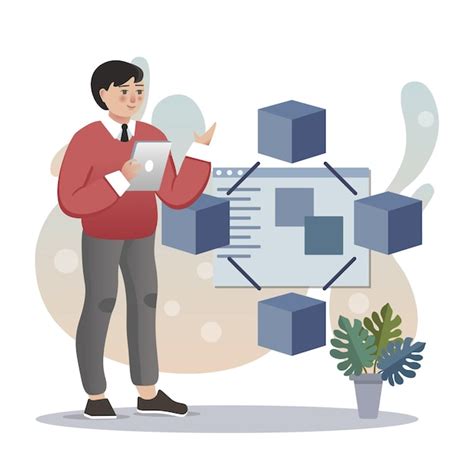 Premium Vector Blockchain Isolated Flat Style Colored Illustration Cloud