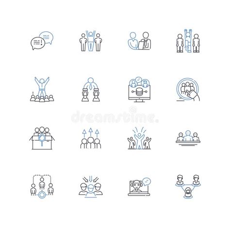 Time Manager Line Icons Collection Schedule Planner Productivity