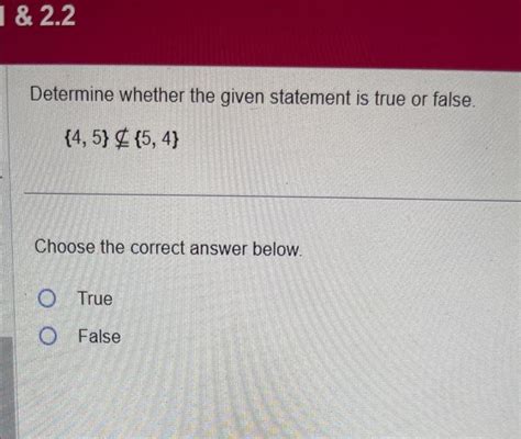 Solved Determine Whether The Given Statement Is True Or