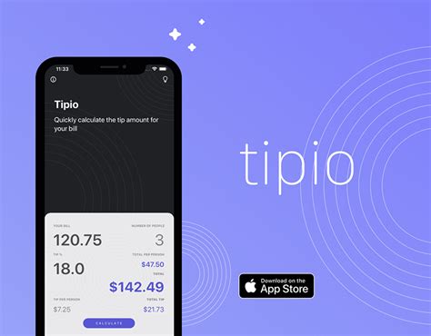 Tipio Calculate The Tip Split Bill Behance