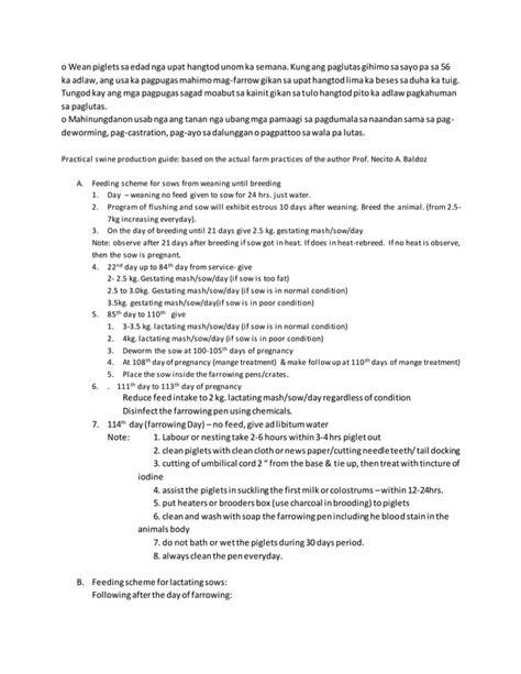 Handouts Seminar Basic Concept Swine Production Pdf