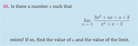 how do you find values of a that make this limit exist r askmath