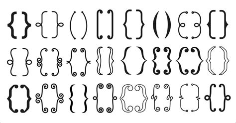 Parenthesis Text Brackets Line Frames And Borders 46602372 Vector Art At Vecteezy