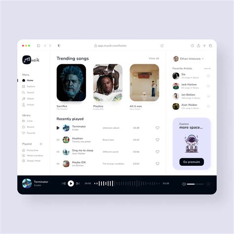 Music Web App Behance