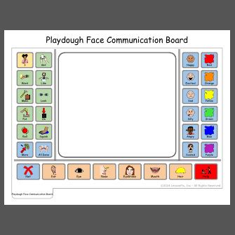Playdough Face Communication Board