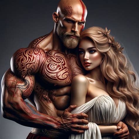 Kratos And Aphrodite Divine Embrace Ai Art Generator Easy Peasyai