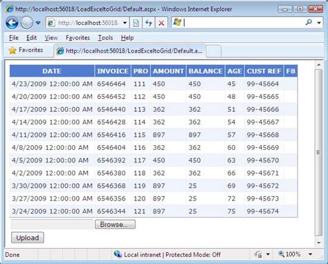 Aspnet Bind The Excel Data To A Gridview Using An Oledbdataadapter