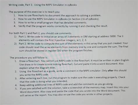 Writing Code Part 1 Using The Mips Simulator In