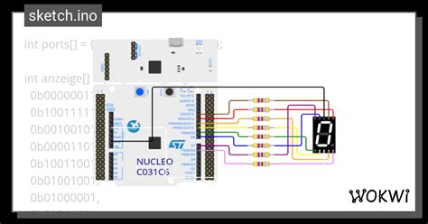7 Segment Anzeige Wokwi ESP32 STM32 Arduino Simulator