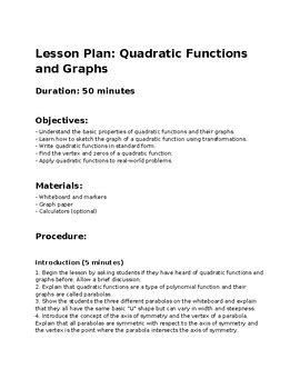 Quadratic Function By Ryne Head TPT