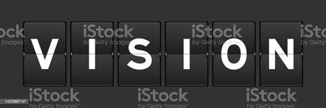 회색 배경에 단어 비전이있는 검은 색 아날로그 플립 보드 감정에 대한 스톡 벡터 아트 및 기타 이미지 감정 거리 계획 Istock
